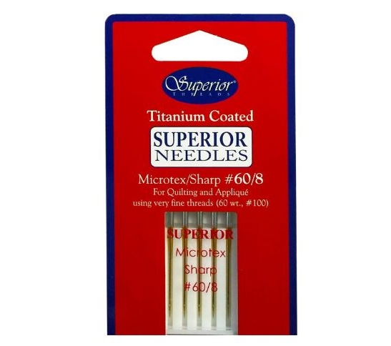 Superior Needles Microtex/Sharp #60/8 Titanium Coated - Kimz Sewing ...