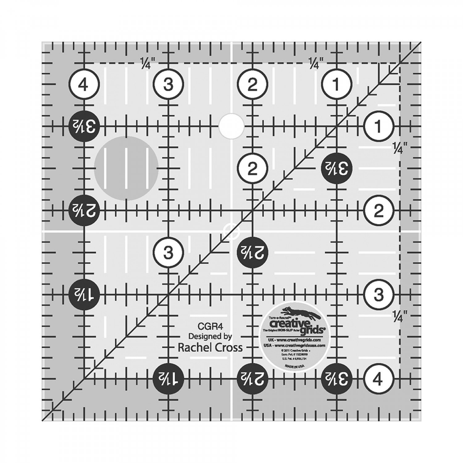 Creative Grids Quilt Ruler 4-1/2in Square - Kimz Sewing & Patchwork Centre