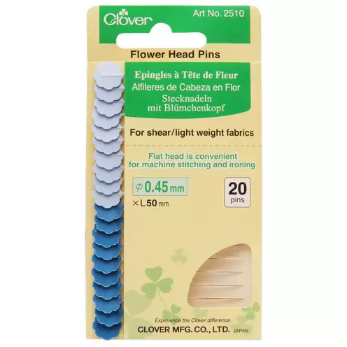 Clover Flower Head Pins Fine 20pcs - Kimz Sewing & Patchwork Centre