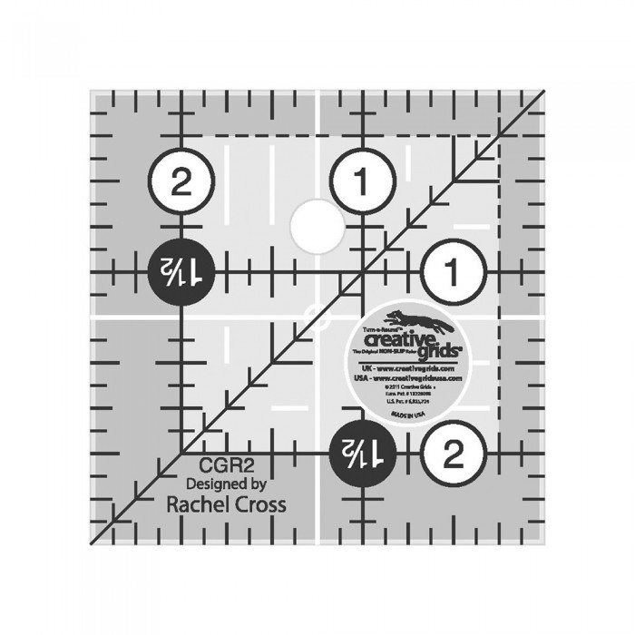 Creative Grids Quilt Ruler 2-1/2in x 2-1/2in - Kimz Sewing & Patchwork ...